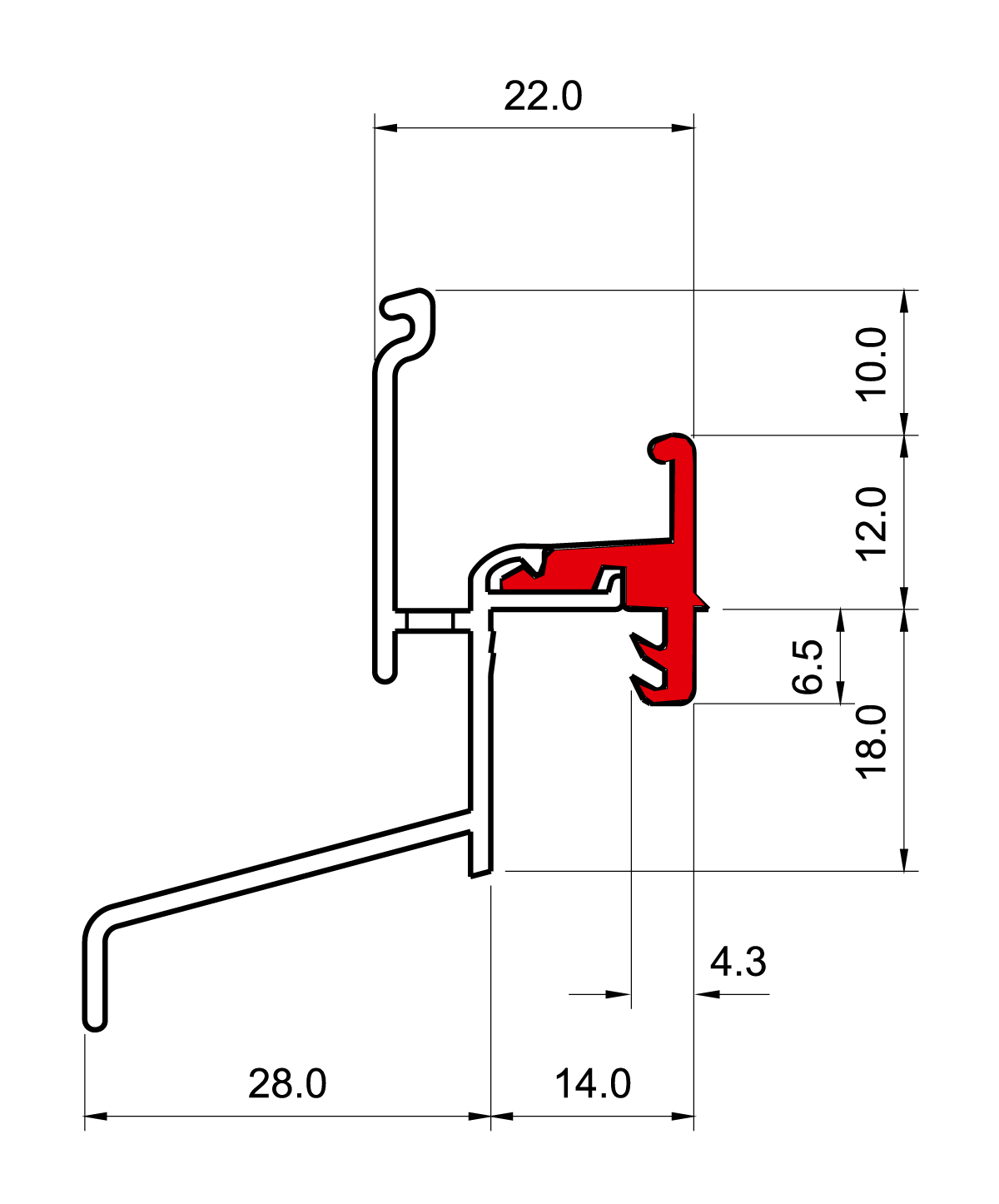 REGENSCHUTZ SCHIENE RG 1295 - R·B·B Aluminium-Profiltechnik AG
