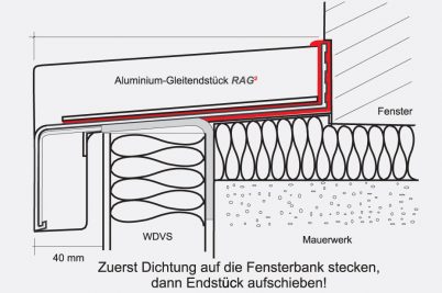 WDVS Wärmedämmverbundsystem Aluminium Fensterbanksystem